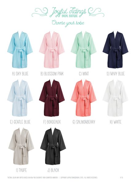 Classic Oxford Cloth Kimono Robes – Joyful Tidings Bridal Boutique
